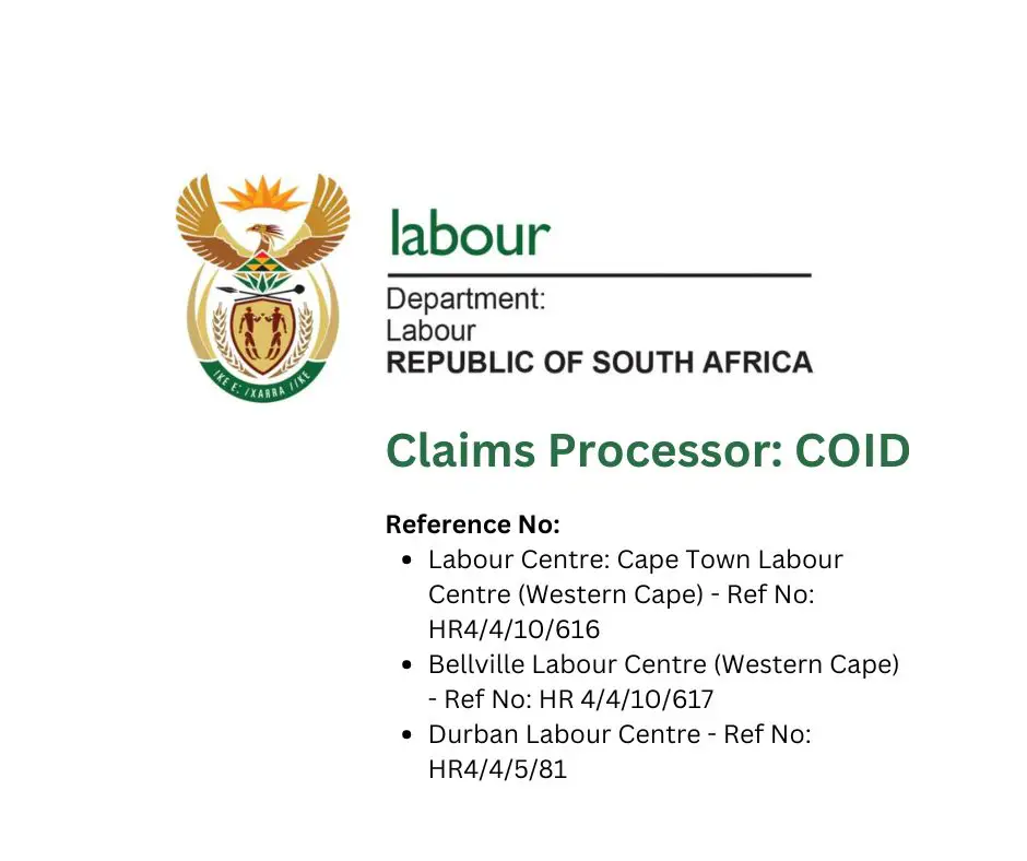 Department of Employment and Labour: Claims Processor: COID - weekly ...